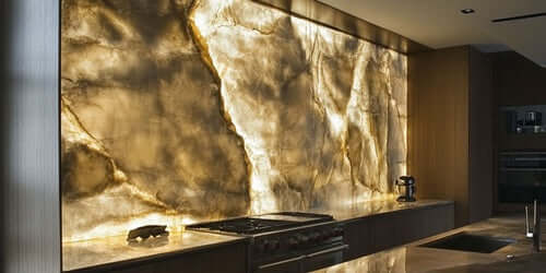 LED Backlighting for Sign and Behind Stone and Glass