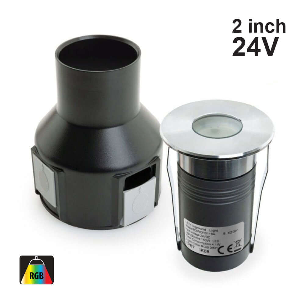 Round Recessed LED Inground Light 12-24V 4.1W RGB – GekPower