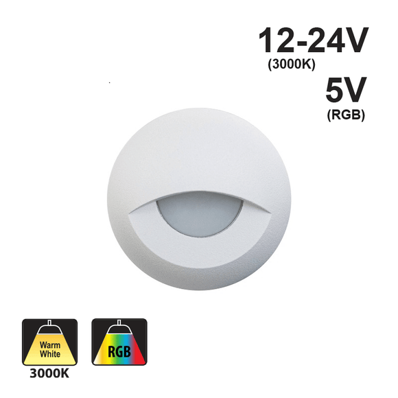 Round LED Step Light/ Pathway Light Eyelid Trim White
