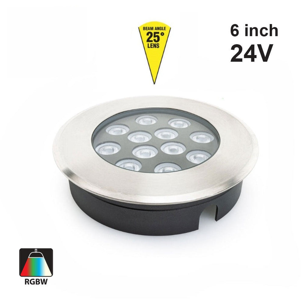Outdoor Round Shallow Recessed RGBW Inground light 24V 15W – GekPower