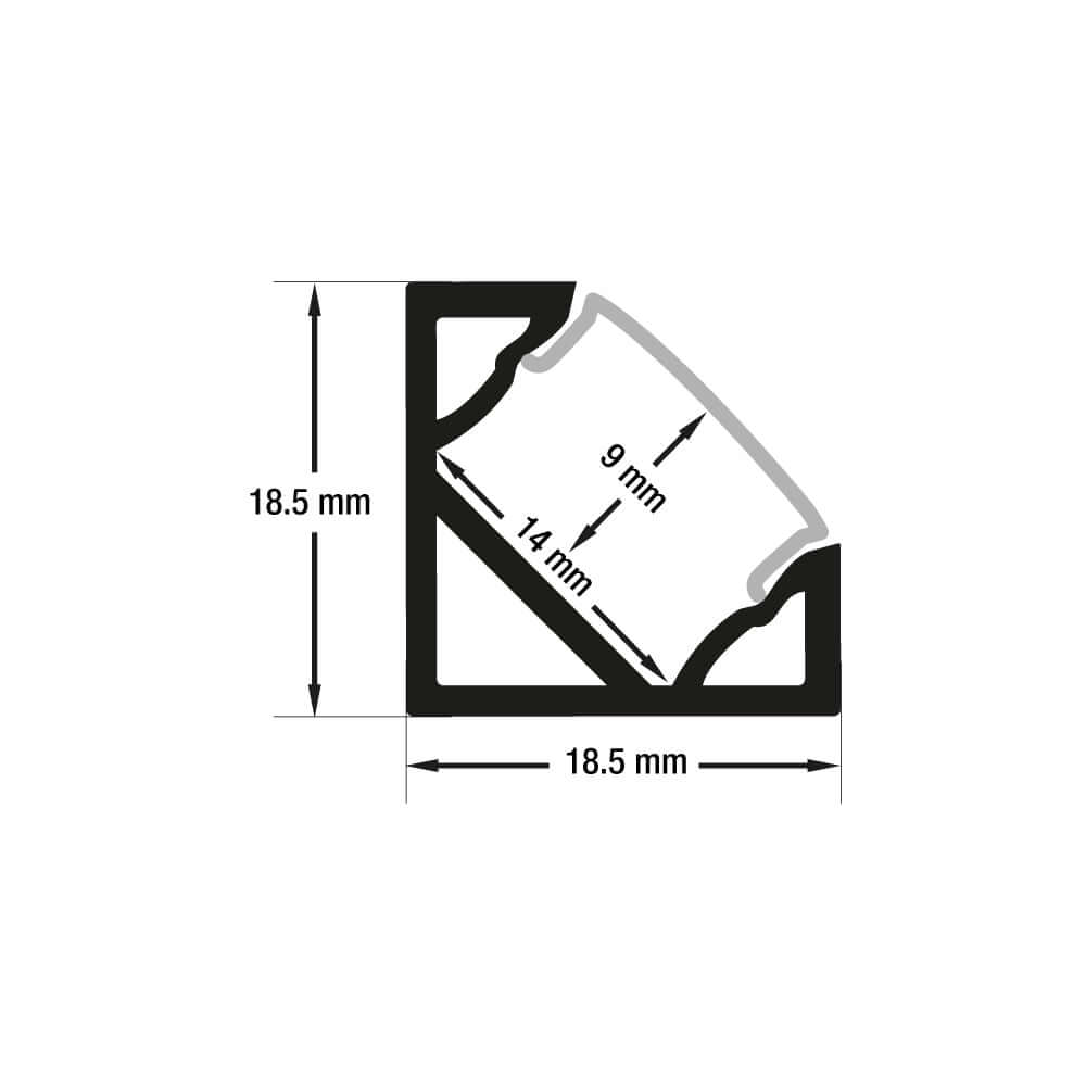Aluminum LED Channel Black for LED Strips 2Meter(6.5ft) VBD-CH-C2B-2 ...