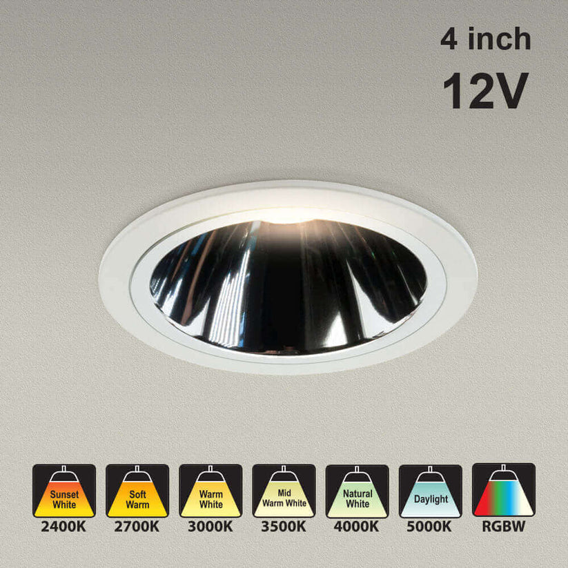 4 inch Round White Low Voltage IC Rated Recessed MR16 LED – GekPower