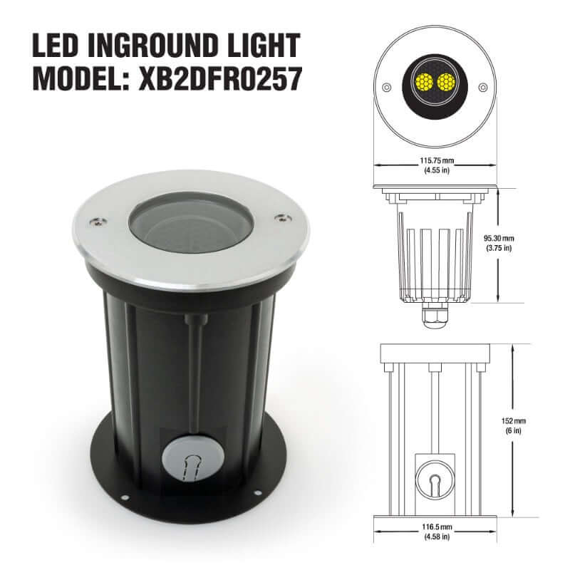 4.5 inch Round Inground light 24V 3.5W 3K
